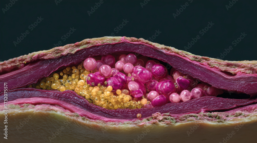 Medical illustration serious gallstone disease problem. cross section ...