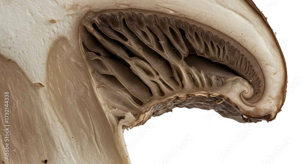Mushroom Anatomy: Detailed Cross-Section of a Fungi Stock Photo | Adobe ...
