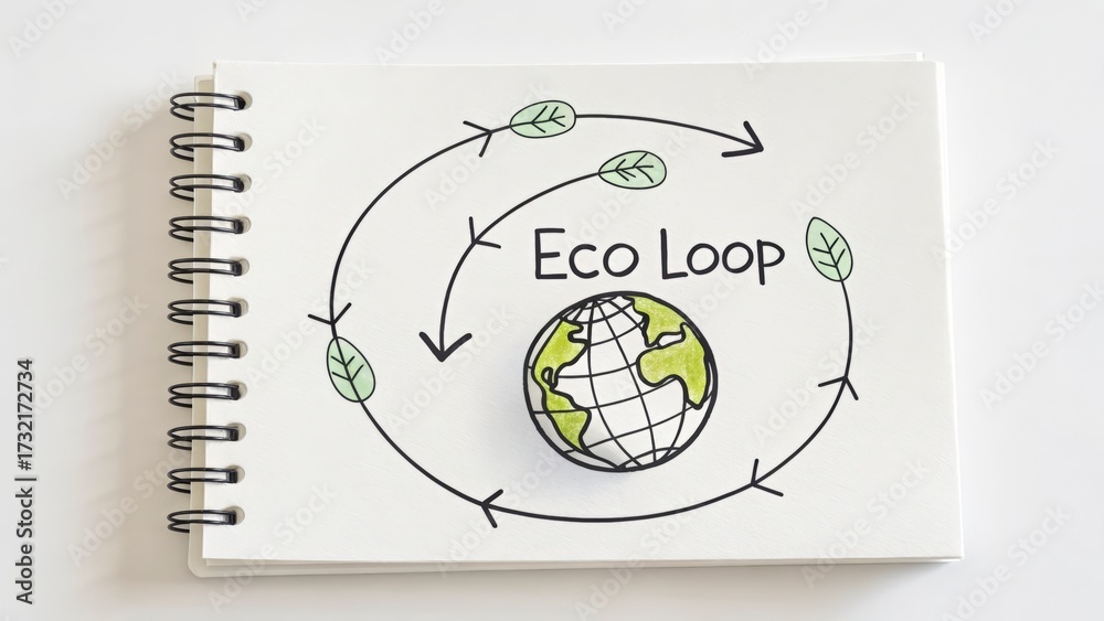 An Eco Loop Design Showing the Earth and a Sustainable Cycle Stock ...