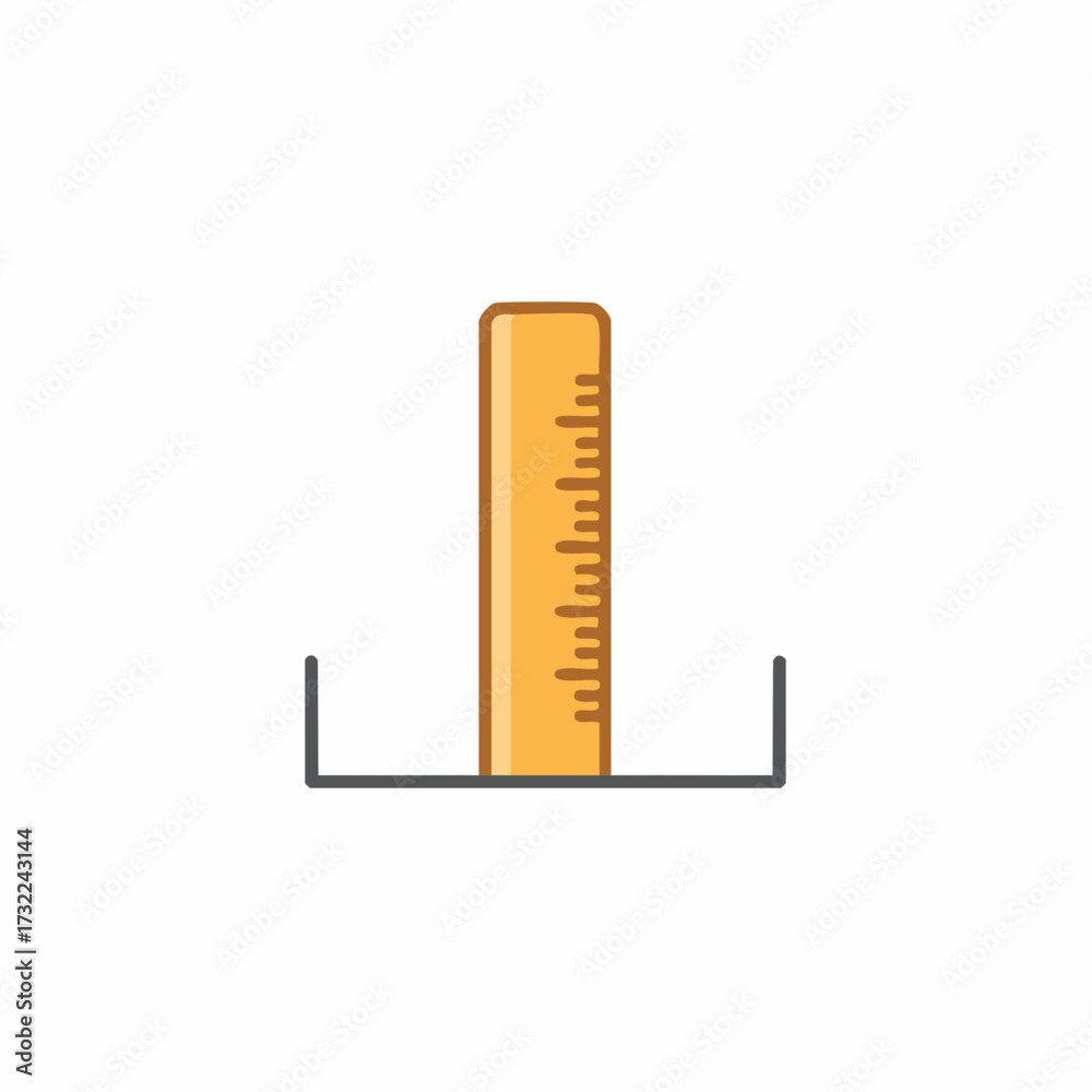 Iconic Ruler Measure Tool Depiction Showing Horizontal Length ...