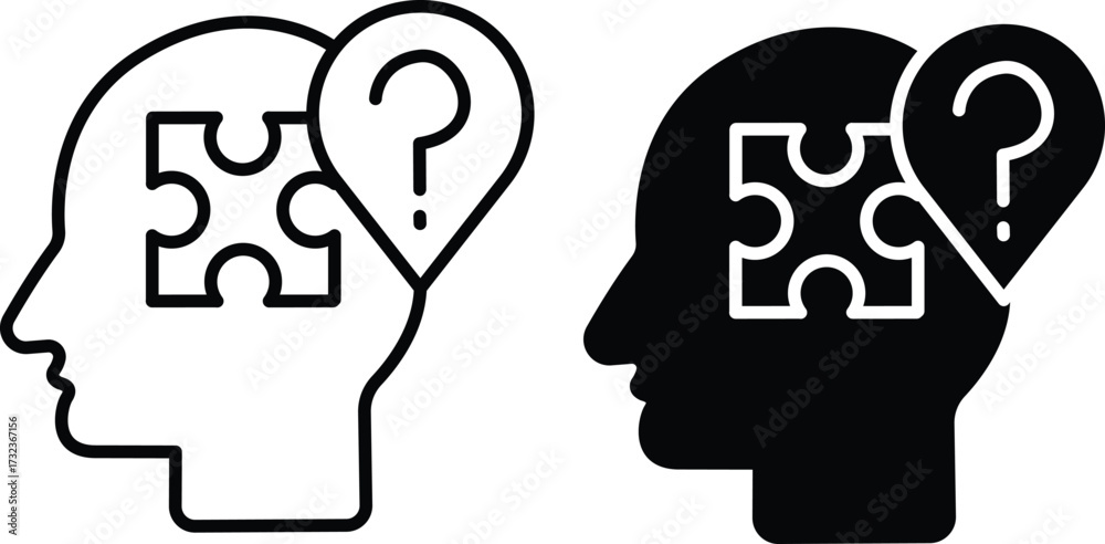 Head Puzzle and Question Mark Icon – Problem Solving and Critical ...