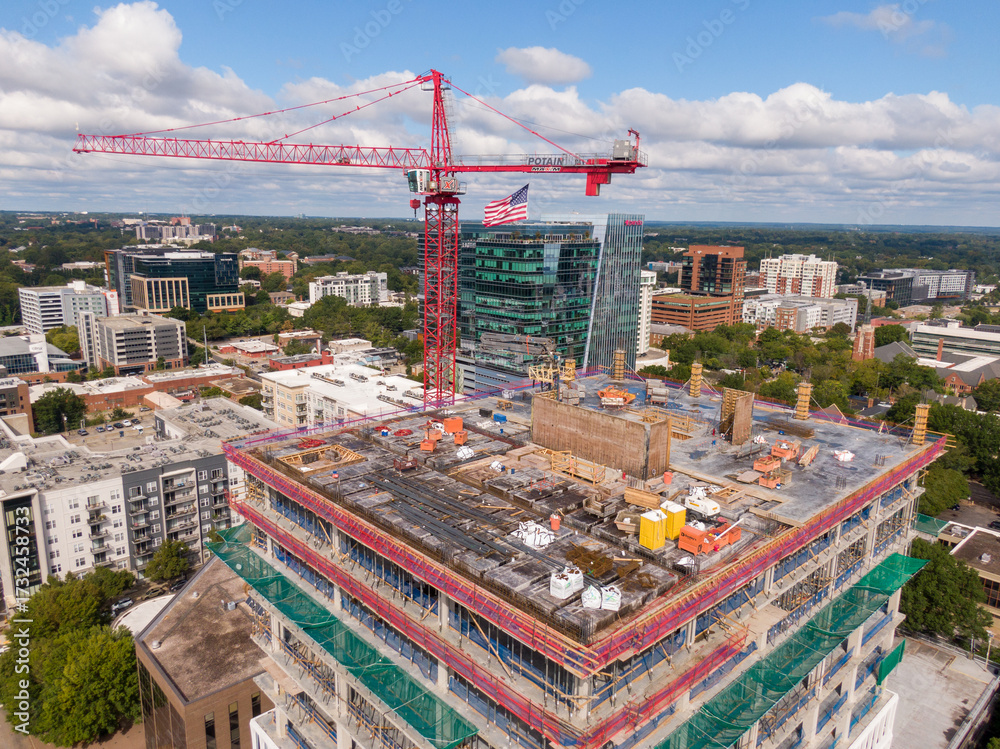 Highrise Building Under Construction In Downtown Raleigh North Carolina ...