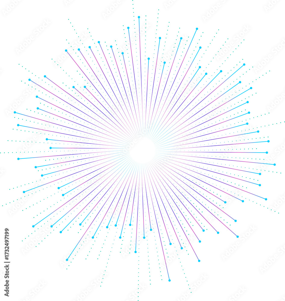 Design Element. Radiant starburst with multicolored gradient rays ...