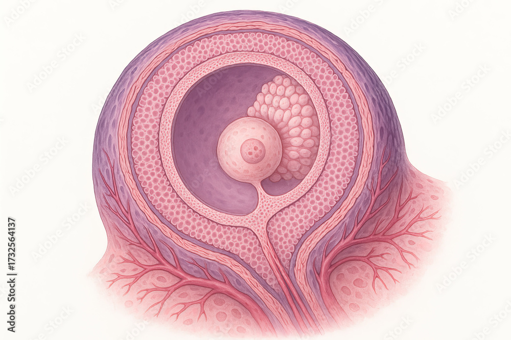 Illustration Stock Anatomical illustration of a cross-section of an ...
