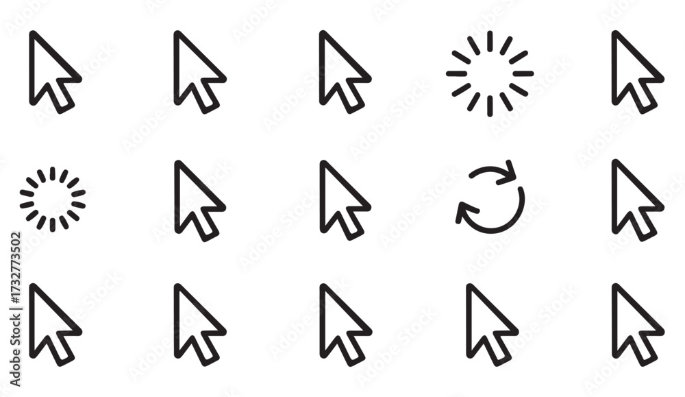 Image vectorielle Stock Minimal linear illustration pack of UI elements ...