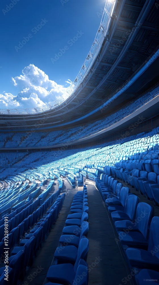 Modern stadium interior showcases an expansive seating arrangement ...