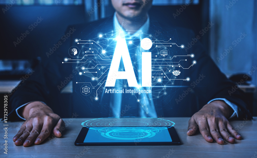 Stock-Foto „AI assistant with LLM, big data, machine learning, and ...