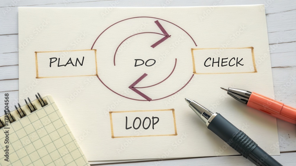 PDCA Cycle Diagram: Plan, Do, Check, Loop for Continuous Improvement ...