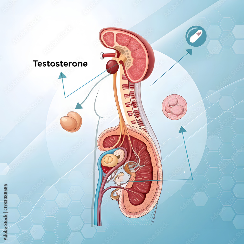 Testosterone Biosynthesis And Endocrine Feedback Loop Male Hormonal