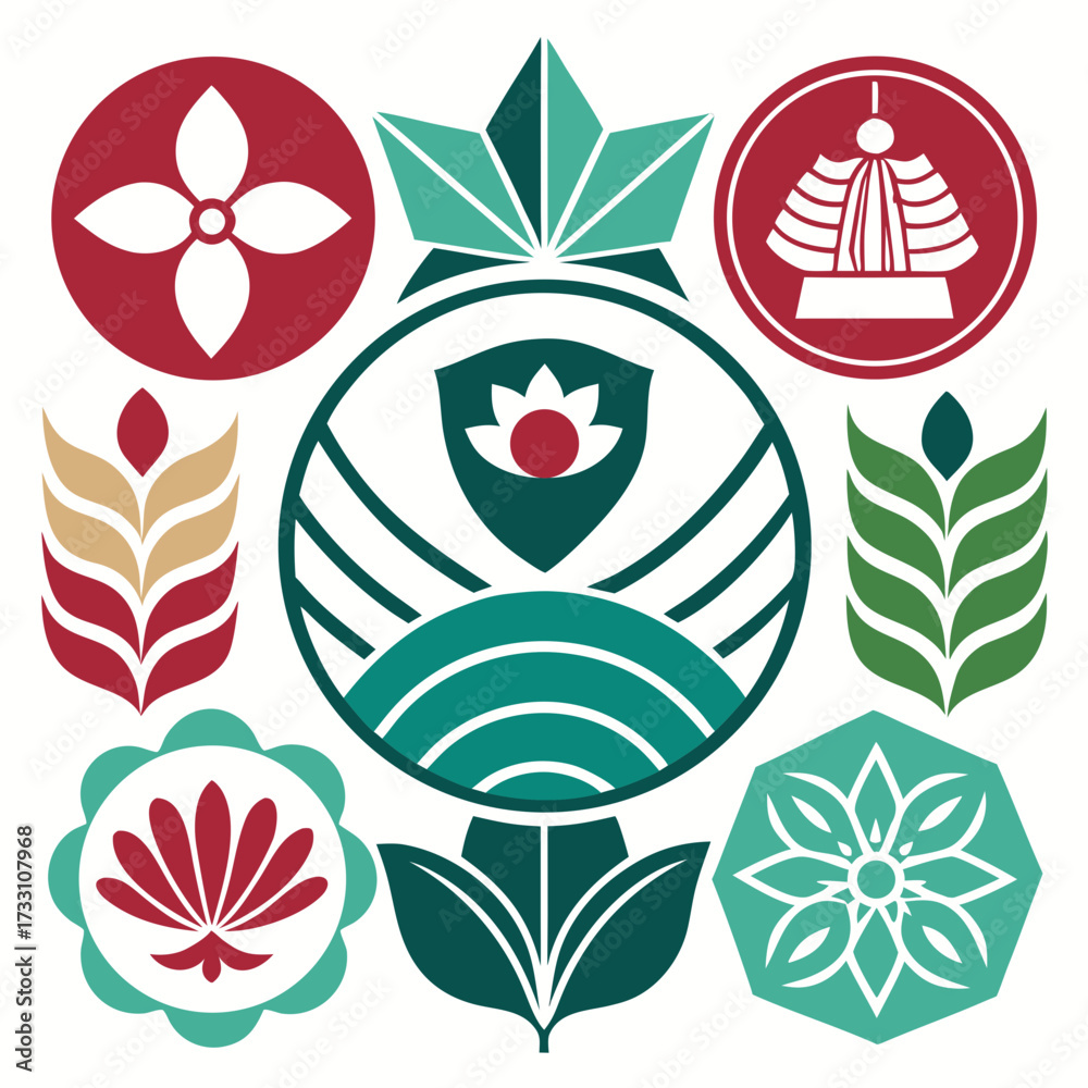 Japanese Mon (Family Crest) Inspired Emblems" Stock Vector | Adobe Stock