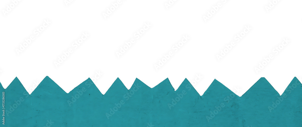 Teal Sawtooth Edge: Zig Zag Cut Turquoise Paper Lower Border Background ...