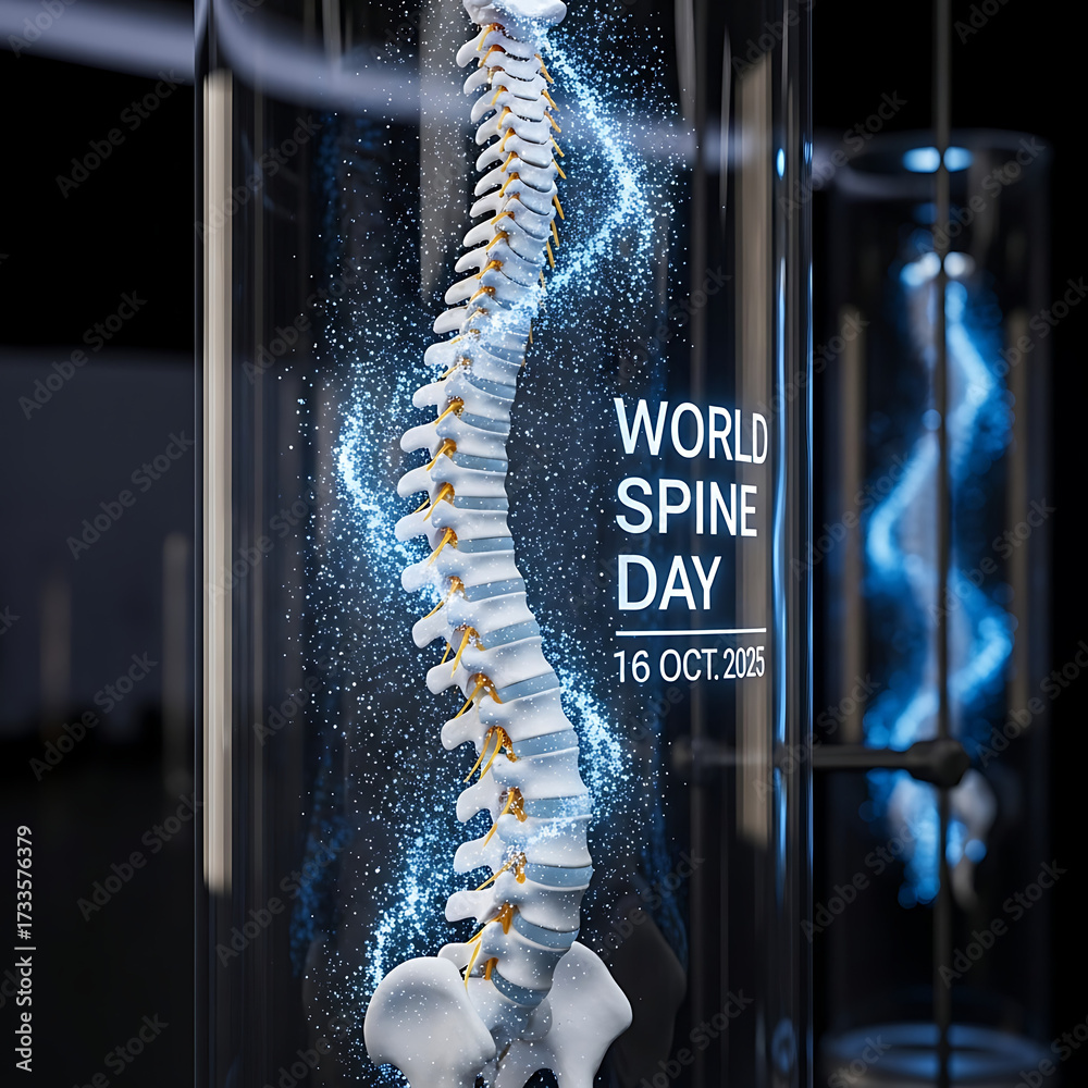World Spine Day 2025 highlighting spinal health awareness and importance of spine care Stock ...