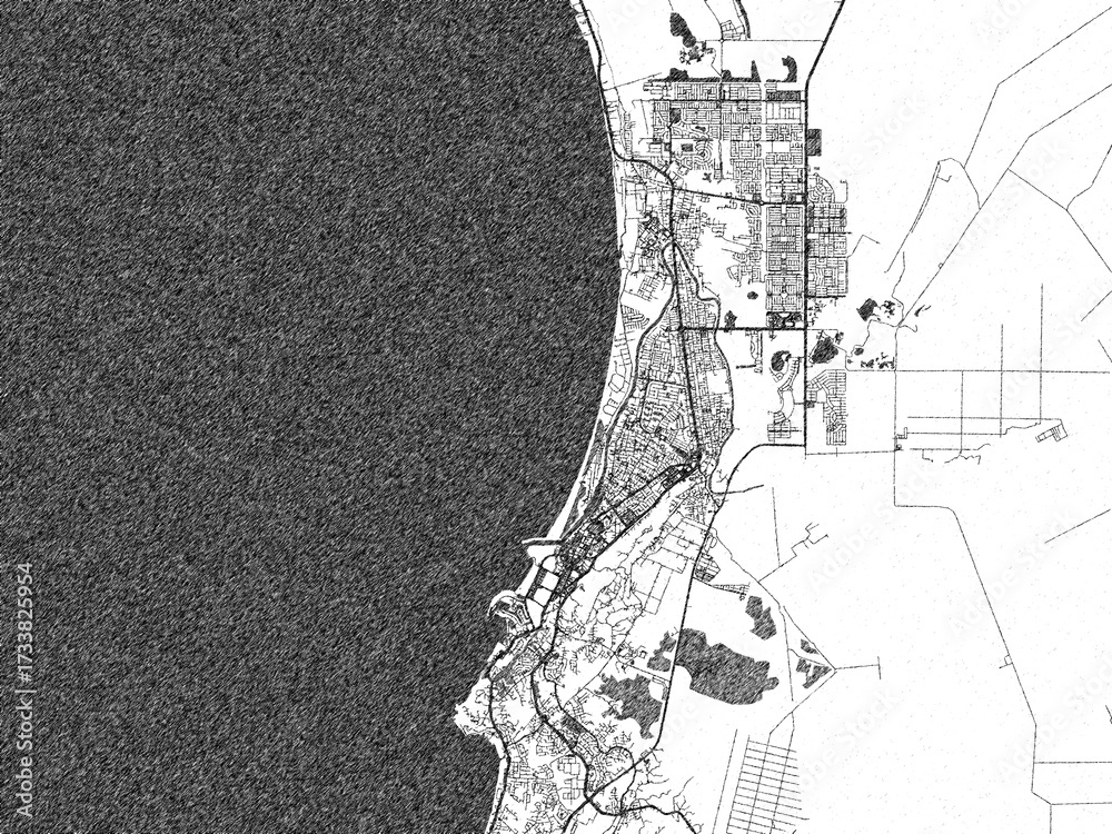 Stock-Illustration „Illustrated city map of Miri, Malaysia, in black ...