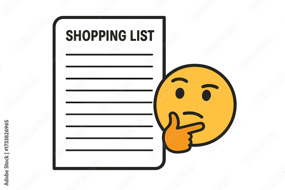 Shopping list planning concept with empty spaces for personal reminder ...