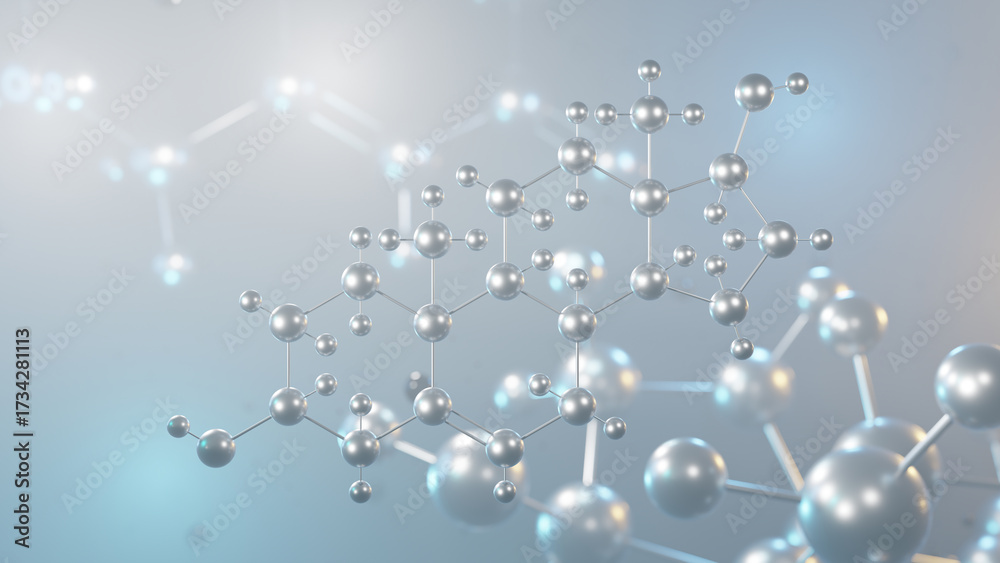 androstenediol molecular structure, 3d model molecule, endogenous ...