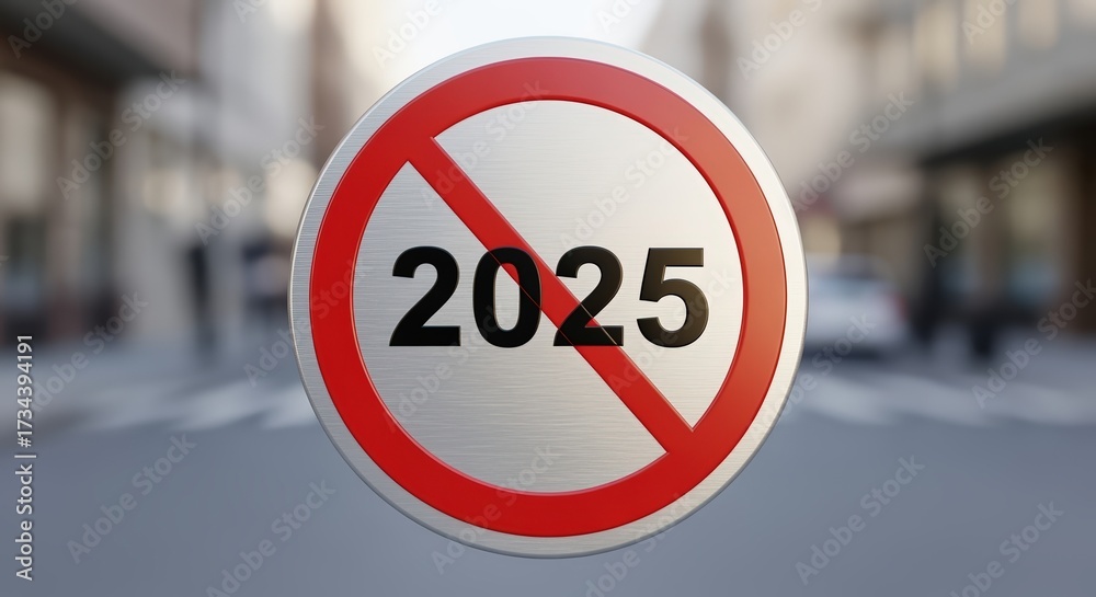 No Entry Sign for 2025 Traffic Regulation の Stock イラスト | Adobe Stock