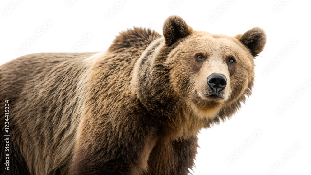 Bear portrait filmed in a zoo in their natural habitat isolated on ...
