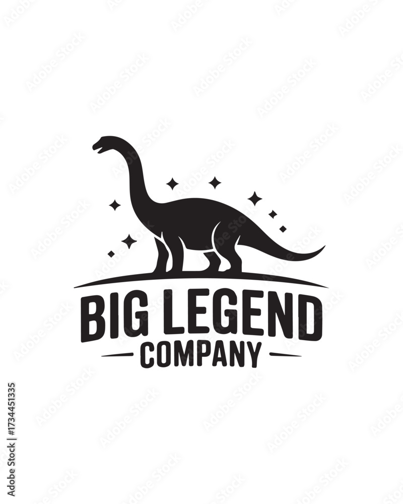 minimal monochrome dinosaur logo vector big legend company sauropod ...
