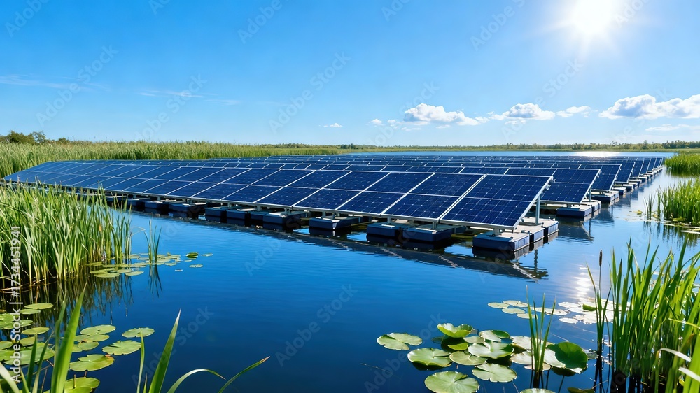 Floating Solar Panel Array on Water, Innovative Application of ...