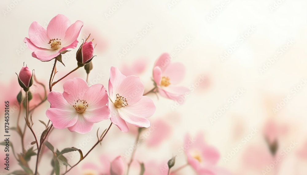 Beautiful Wild Rose Pink Flowers Blooming In Nature Are A Sight To ...