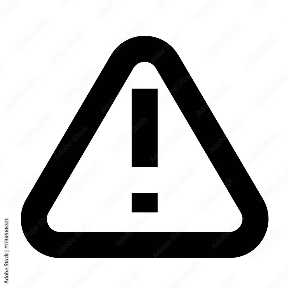 Important warning sign with exclamation mark inside a triangle shape ...