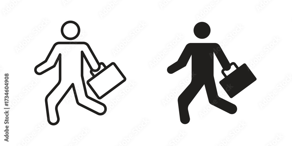 Going to work icons in line stroke outline art and clip art Stock ...