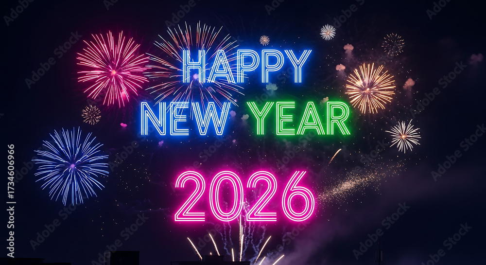 Illustration Stock Happy ney year 2026 happy new year 2026 celebration ...