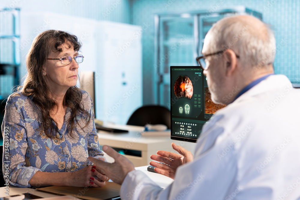 Healthcare physician sharing his medical expertise and reading the MRI ...