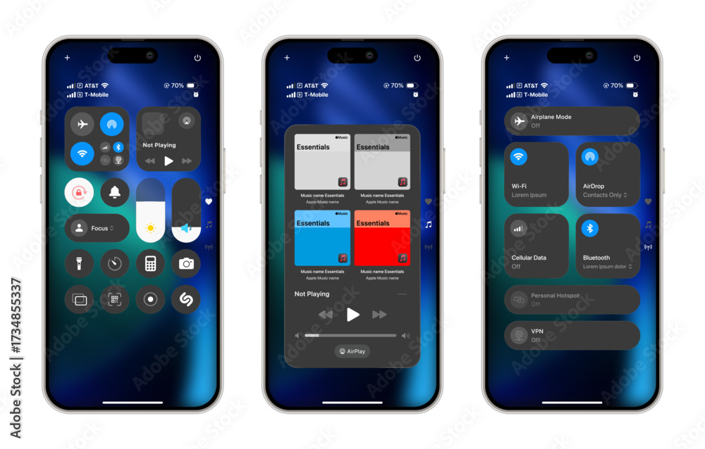 Apple iPhone Control Center UI 2025 update with iOS 26 liquid glass ...