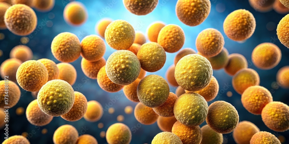 Ilustración de Stock Cluster of spherical Staphylococcus aureus ...