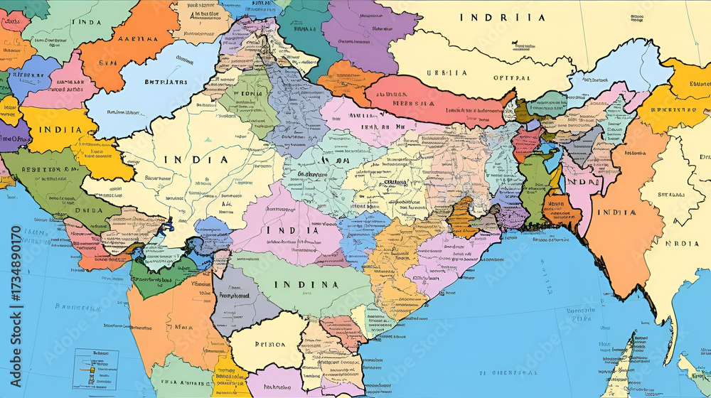India Administrative Map, Printable political map of India with ...