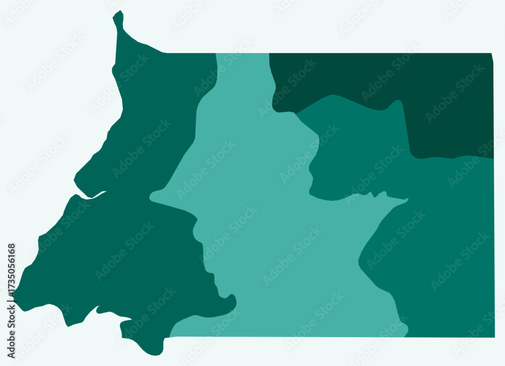 Map of Equatorial Guinea with regions. Just a simple country border map ...