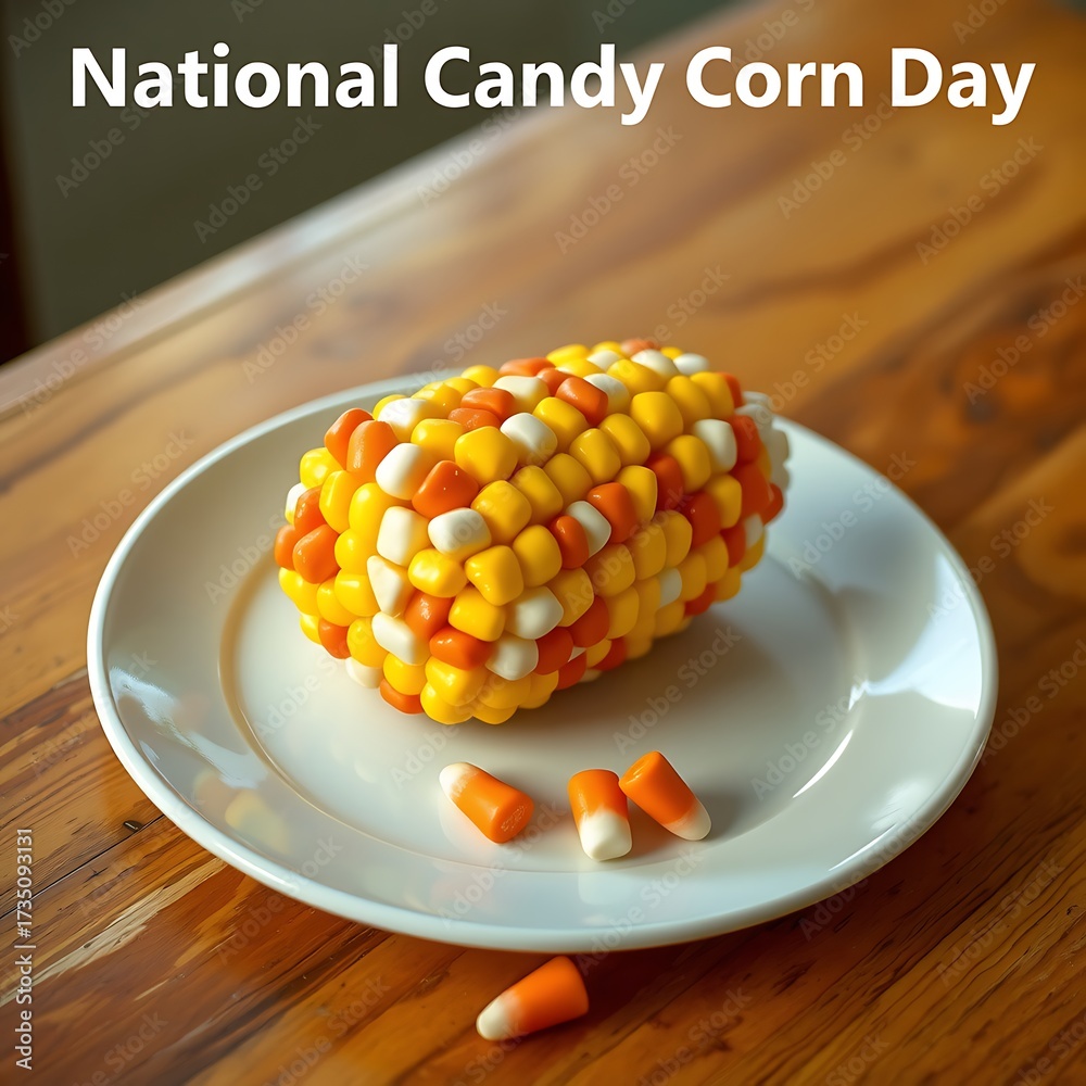 Ilustración de Stock National Candy Corn Day Celebration with Sweet ...