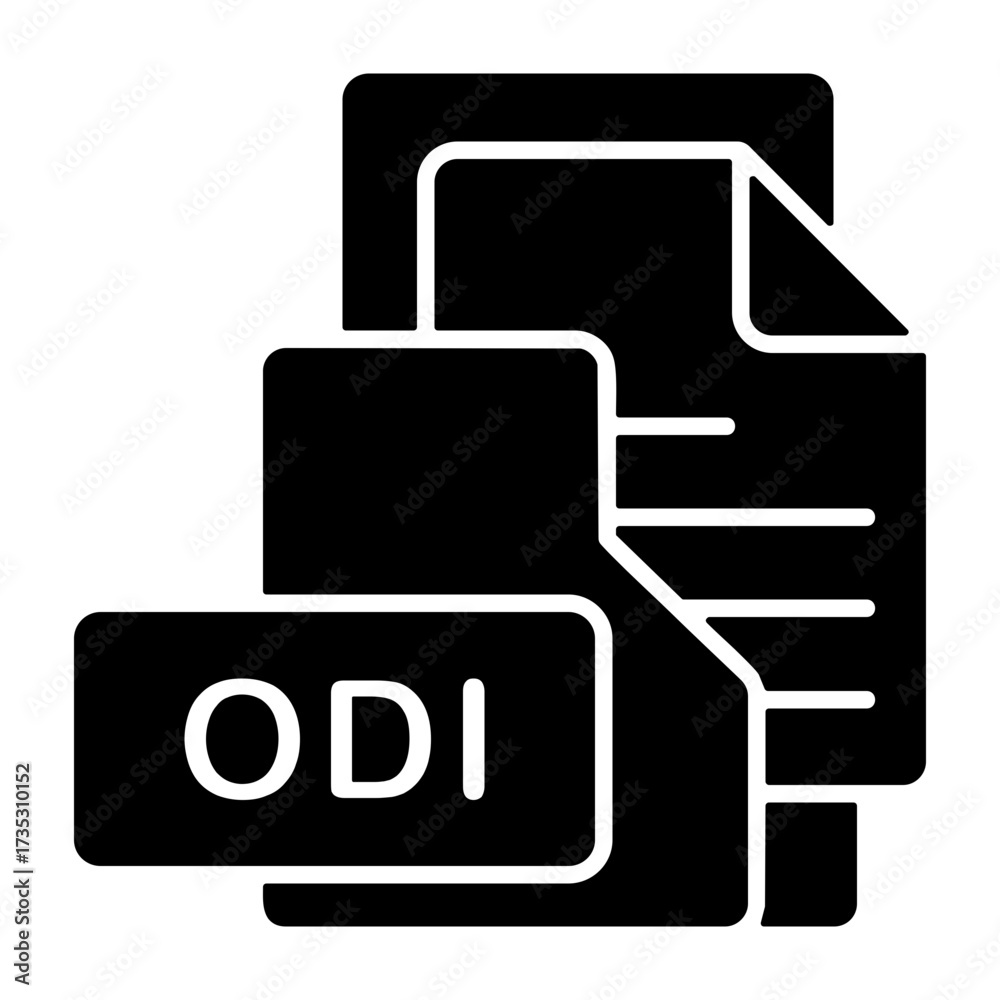 ODI File Format Folder Icon Stock Vector | Adobe Stock