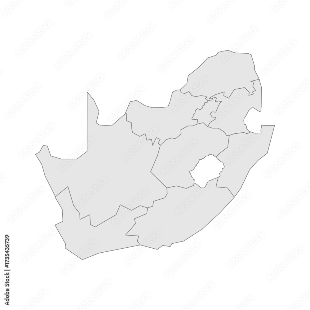 South Africa political map of administrative divisions - provinces ...