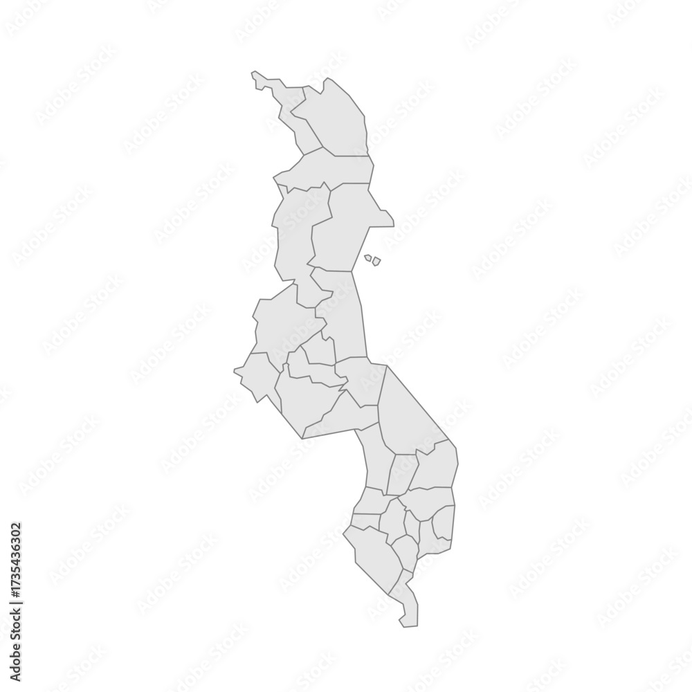 Vector de Stock Malawi political map of administrative divisions ...