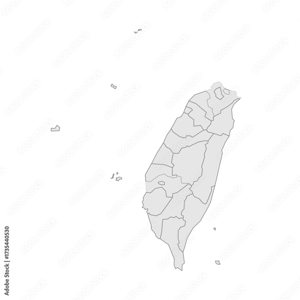 Taiwan political map of administrative divisions - provinces and ...