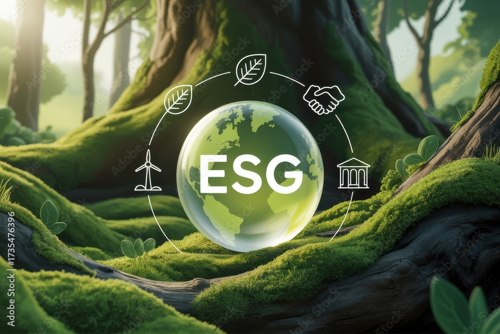 Ilustración de Stock Sustainable corporate responsibility concept ...
