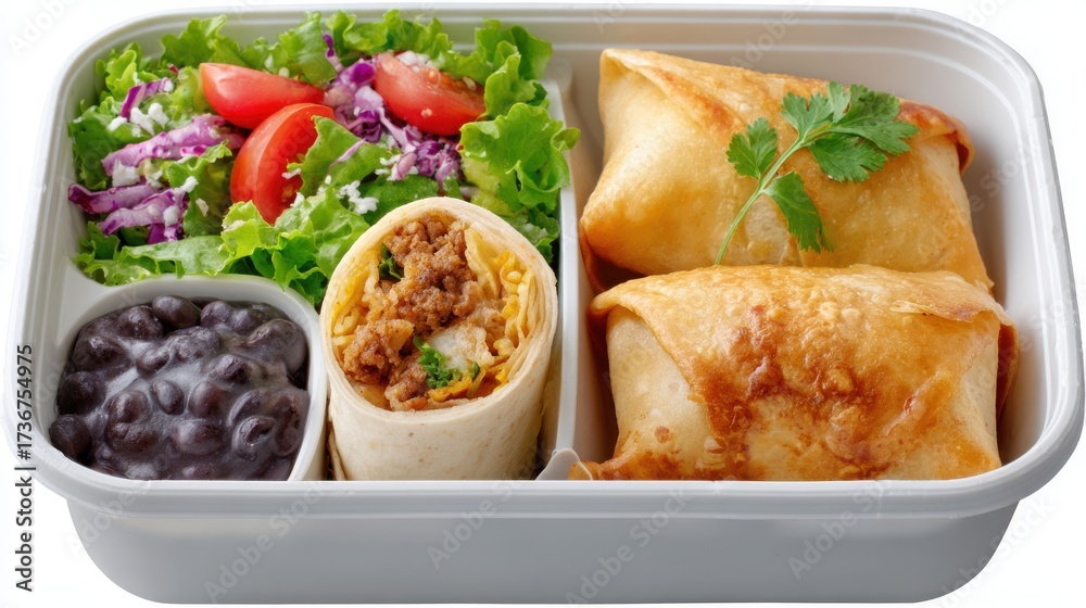 Plant-Based School Lunchbox with Burrito, Empanada, Cauliflower ...