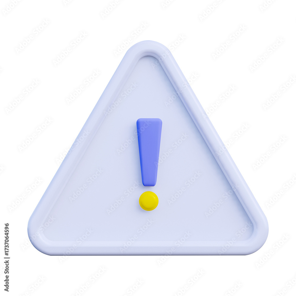 White Triangle Alert Sign with Blue Exclamation Point and Yellow Dot ...