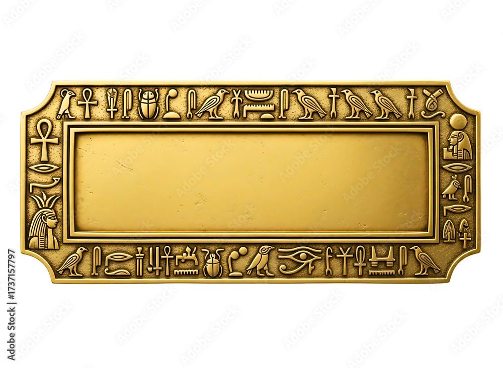 Ancient egyptian hieroglyphic cartouche nameplate isolated on ...