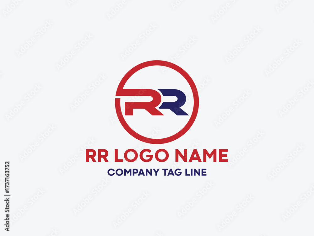 rr circle logo design vector icon, creative and modern minimal letter ...