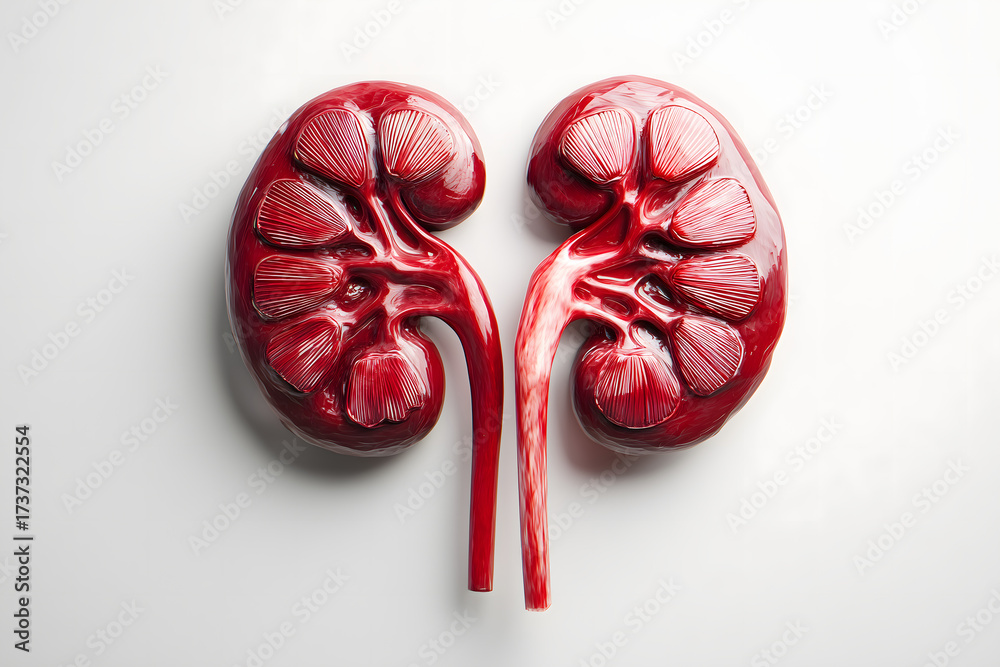 human kidney 3d renders realistic anatomy. human organ vector ...