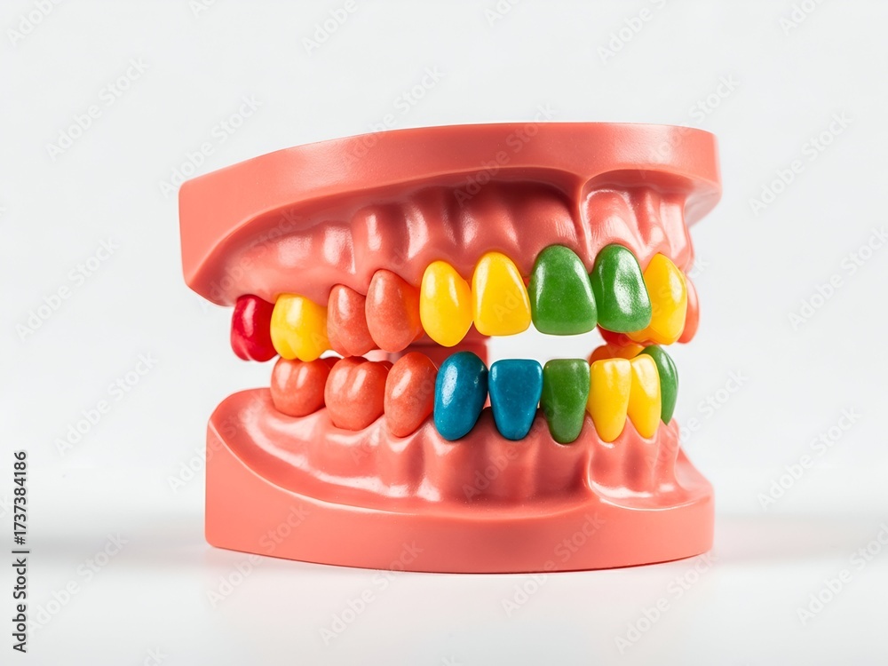 Human Teeth Transformed into Rainbow Jelly Beans Arranged Anatomically ...