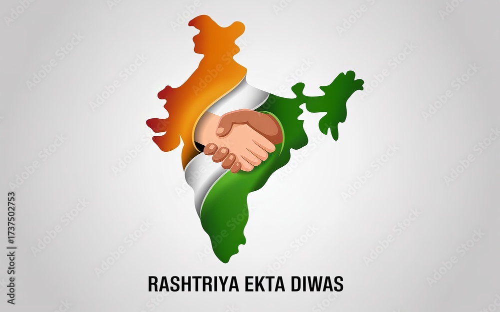 Rashtriya Ekta Diwas (National Unity Day) with Indian Flag Map and ...