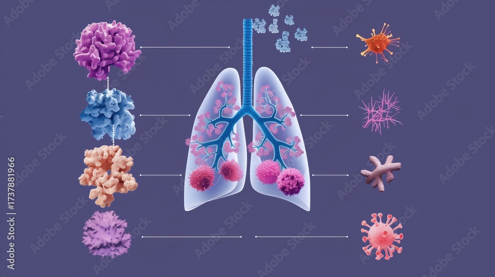 Lung Cancer Awareness Month. Medical scientific illustration ...
