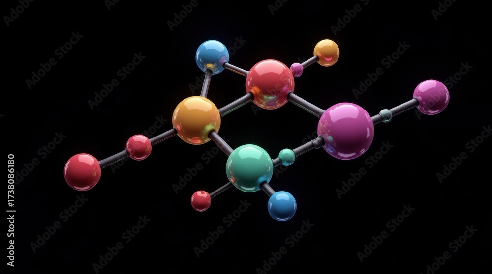heparin molecular structure, unfractionated heparin, ball and stick 3d ...