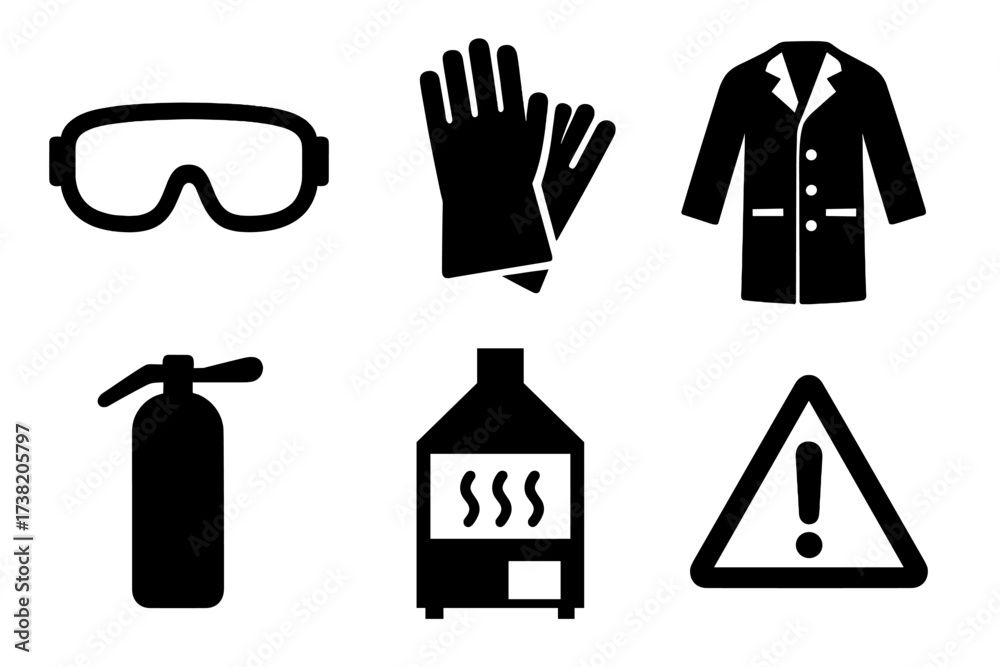 Essential personal protective equipment and general hazard warning ...