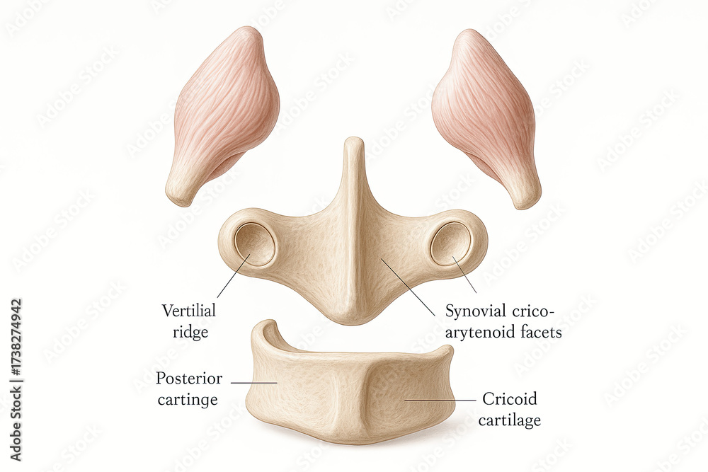Stockillustrationen Anatomical illustration of larynx structures ...