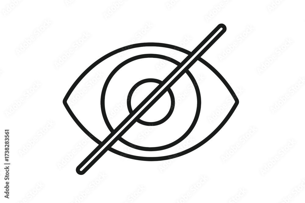 No view icon. Hide password, sensitive content symbol. Invisible, hidden, secret concepts ...